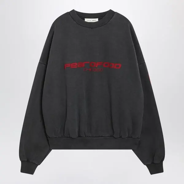 Fear Of God Washed Cropped Chicago Sweatshirt - Grey
