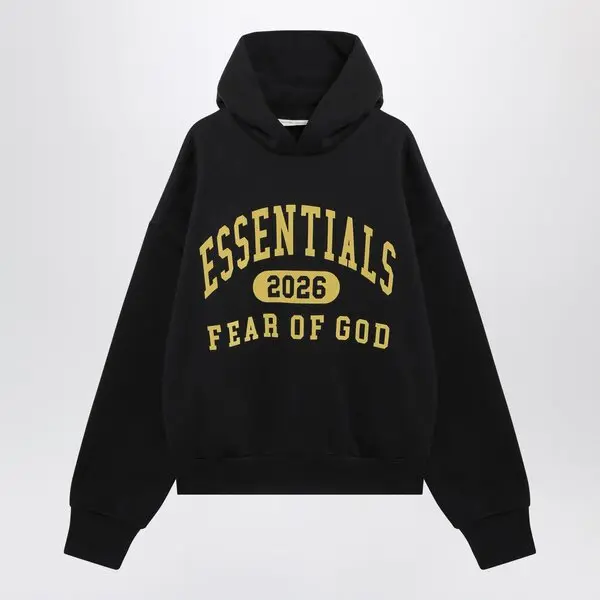 Fear Of God Logo Print Hoodie - Black