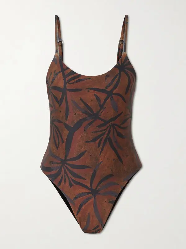 SARA CRISTINA Ocean Printed Swimsuit - Brown