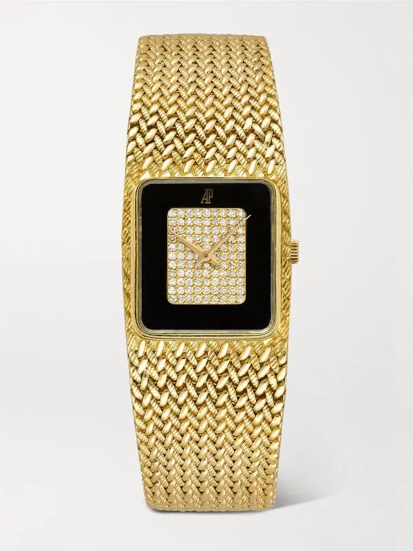 STEPHANIE WINDSOR Vintage 1988 Audemars Piguet 18-karat Diamond, And Onyx Tank Watch - Gold