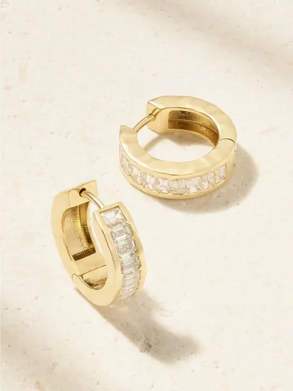 OCTAVIA ELIZABETH 18-karat Diamond Hoop Earrings - Gold
