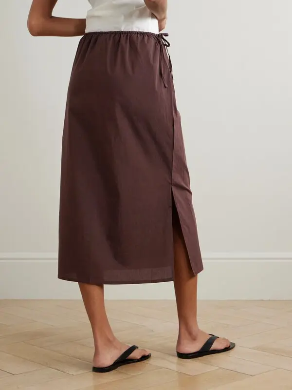 DEIJI STUDIOS Mid Day Organic Cotton-poplin Midi Skirt