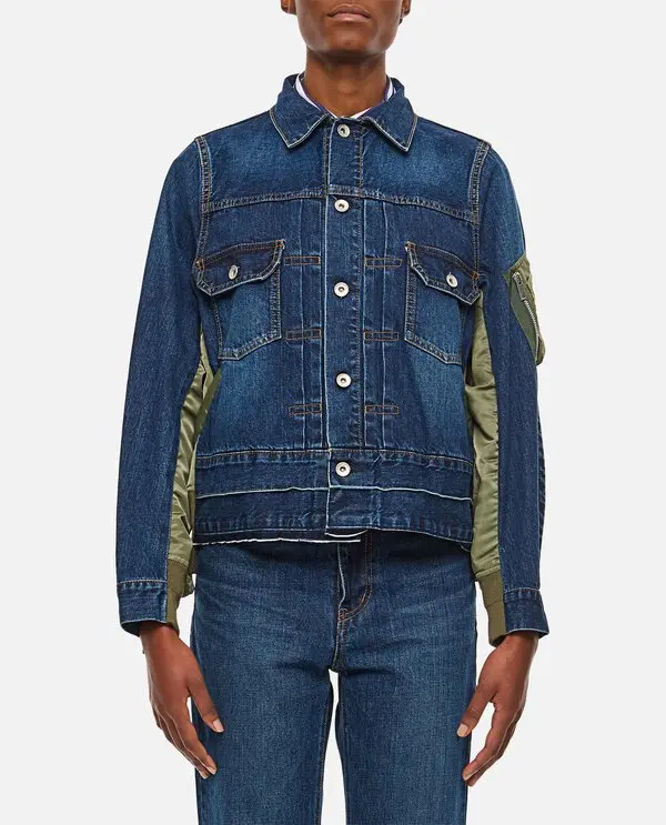 Sacai Denim And Nylon Twill Jacket