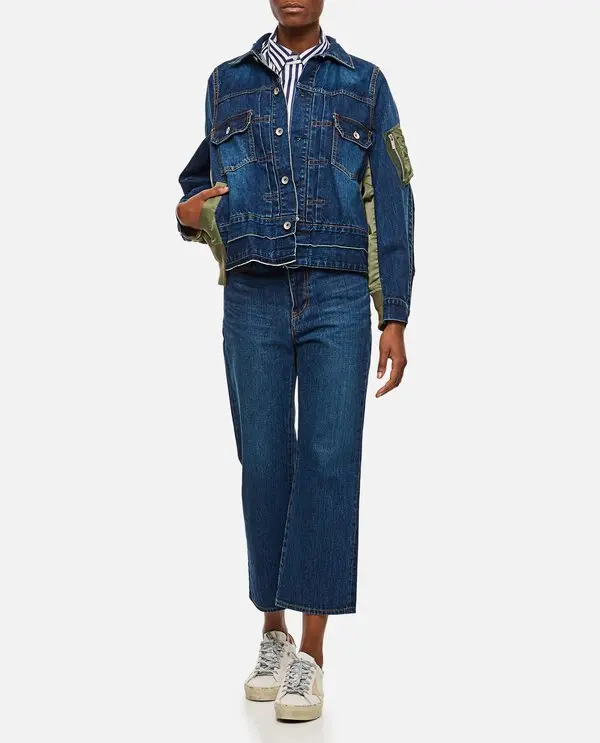 Sacai Denim And Nylon Twill Jacket