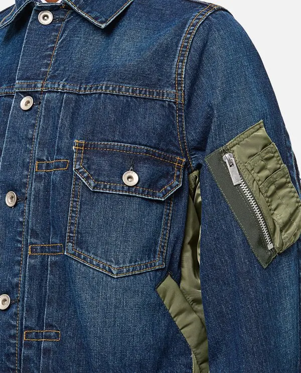 Sacai Denim And Nylon Twill Jacket