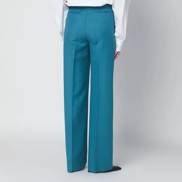 Max Mara Wool And Silk-blend Trousers - Light Blue