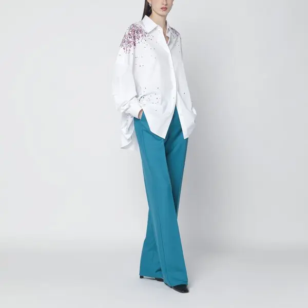 Max Mara Wool And Silk-blend Trousers - Light Blue