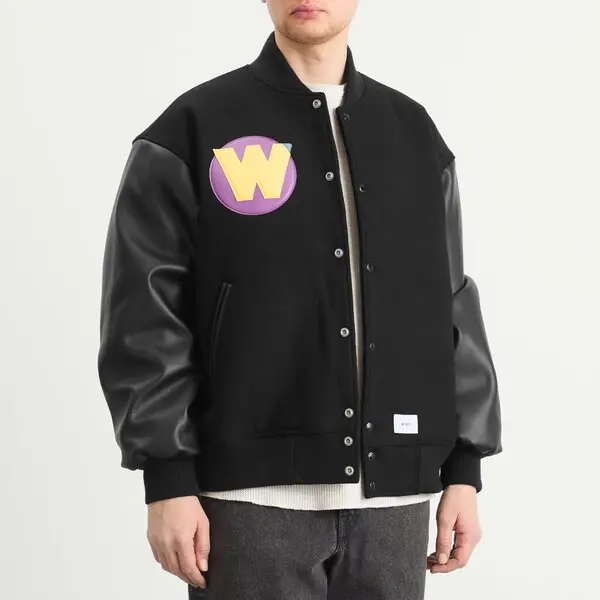 WTAPS Applique Varsity Jacket - Black