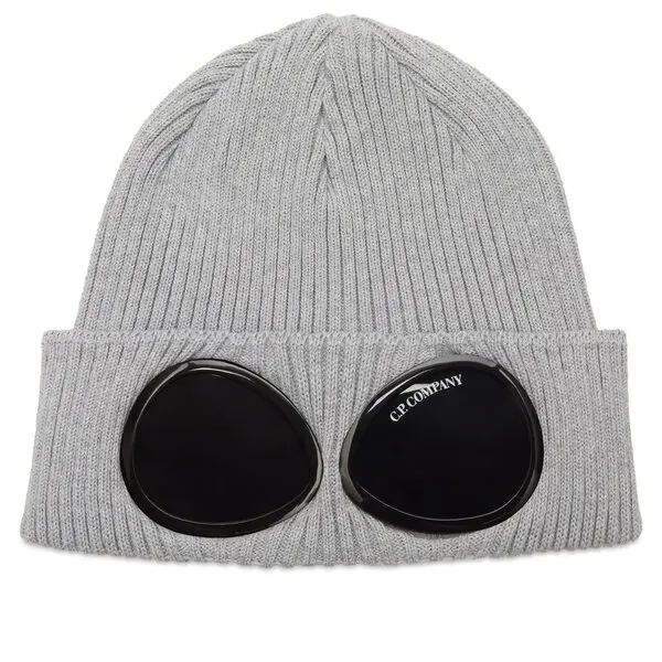 C.P. COMPANY Cotton Goggle Beanie - Grey Melange