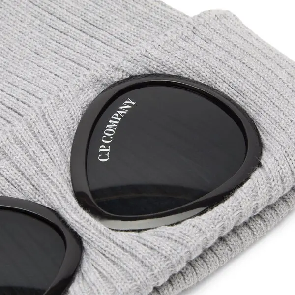 C.P. COMPANY Cotton Goggle Beanie - Grey Melange