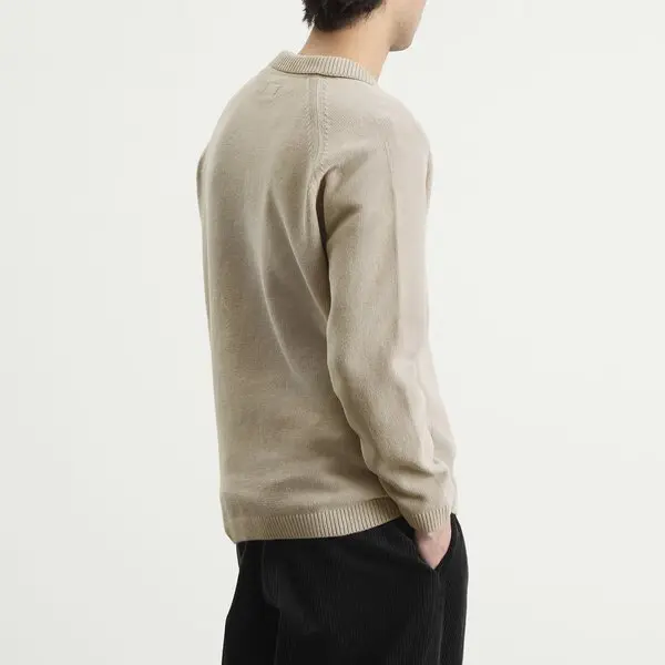 C.P. COMPANY Cotton Chenille Polo Lens Sweater - Dove