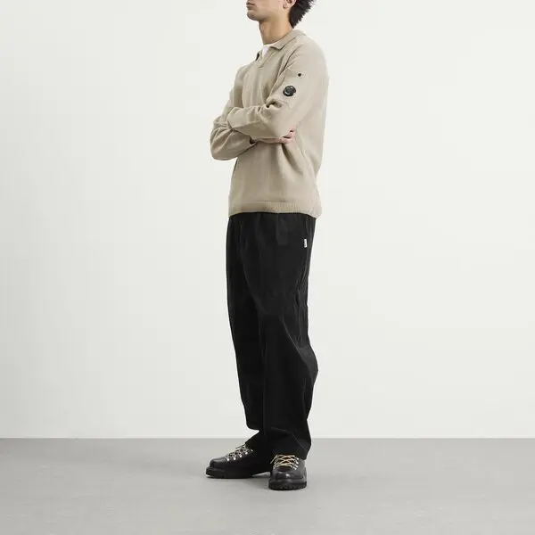 C.P. COMPANY Cotton Chenille Polo Lens Sweater - Dove