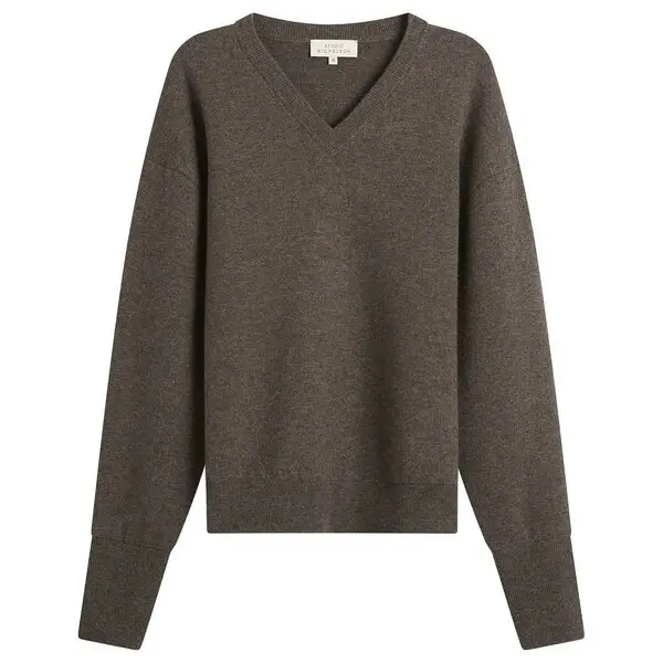 Studio Nicholson Loch Cashmere Wool V-neck Jumper - Mouse