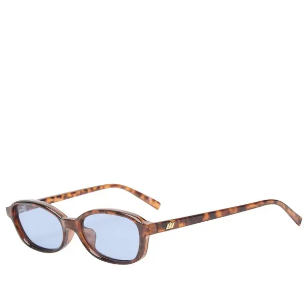 Le Specs Honey Pot Rectangular Sunglasses - Amber Tort/dusty Blue Tint