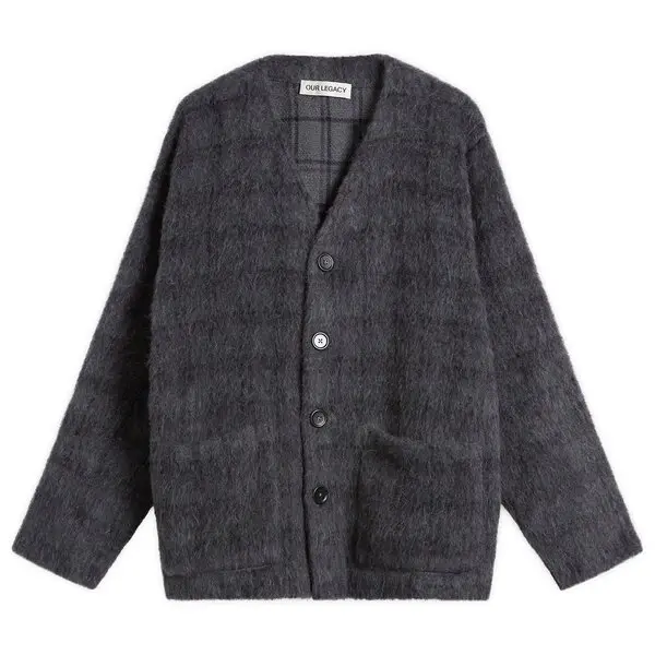 Our Legacy Hairy Wool Cardigan - Plum