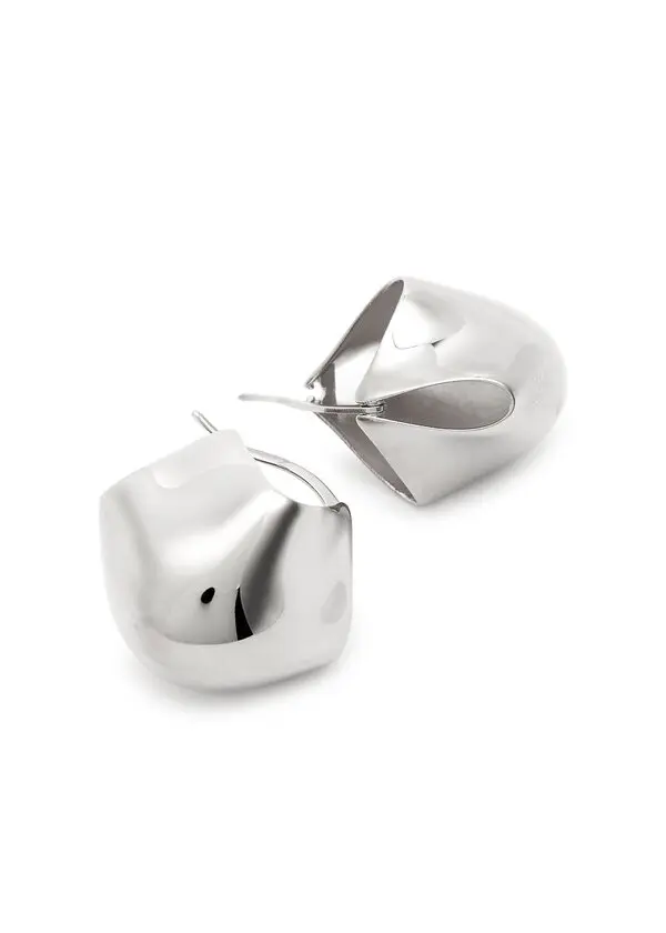 Khaite Lotus Medium Palladium-plated Earrings - Silver