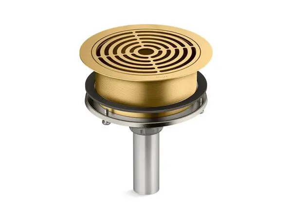 KOHLER Aquifer Grated Drain - Vibrant Brushed Moderne Brass