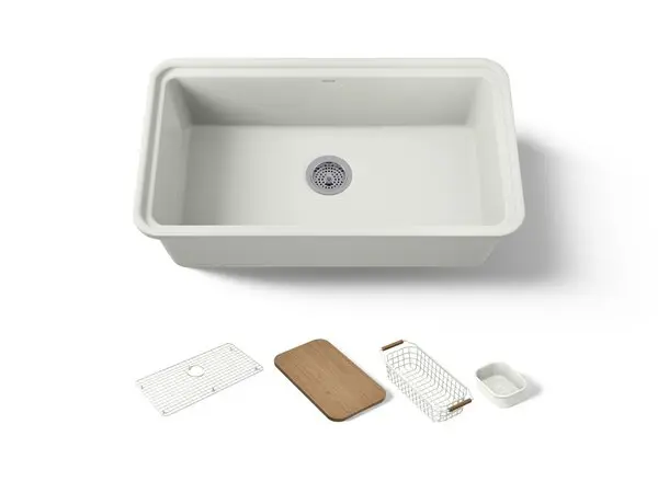 KOHLER Audrine 33" Undermount Single-bowl Workstation Kitchen Sink - One-color