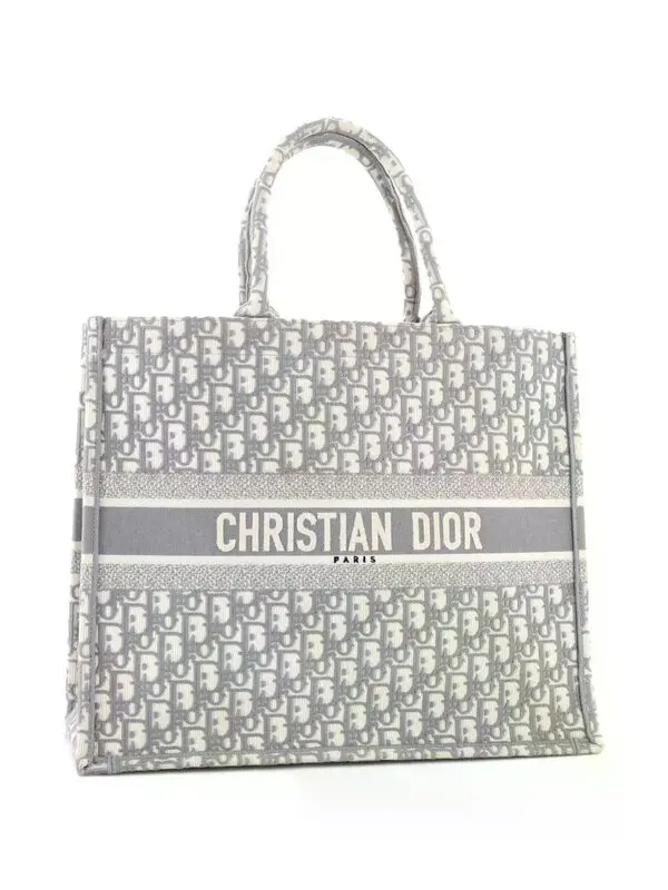 Dior Oblique Canvas Large Tote Bag - Grey