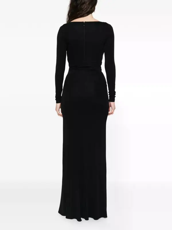 Elisabetta Franchi Maxi Dress With Gold-tone Brooch