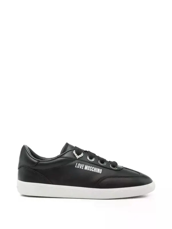 Moschino Leather Sneakers With Logo Detail