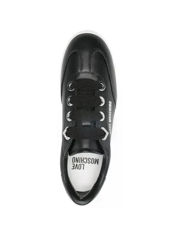 Moschino Leather Sneakers With Logo Detail
