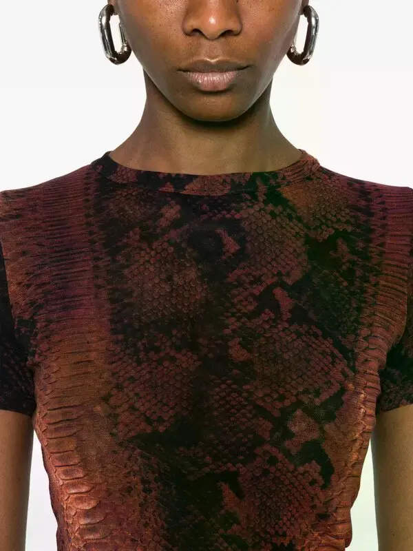 JEAN PAUL GAULTIER Animal Print T-shirt - Brown