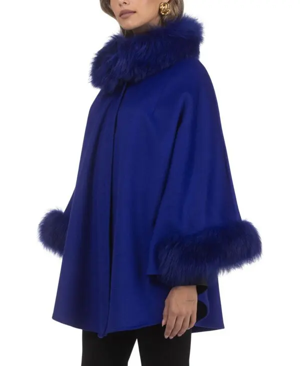 Gorski Wool And Cashmere Cape With Lamb Trim
