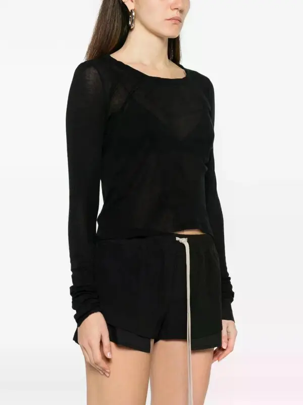 Rick Owens Crew Neck Long Sleeve Top