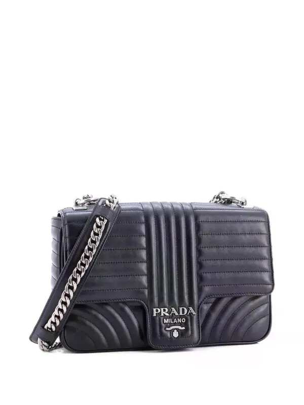 Prada Chain Flap Diagramme Quilted Leather Large Shoulder Bag