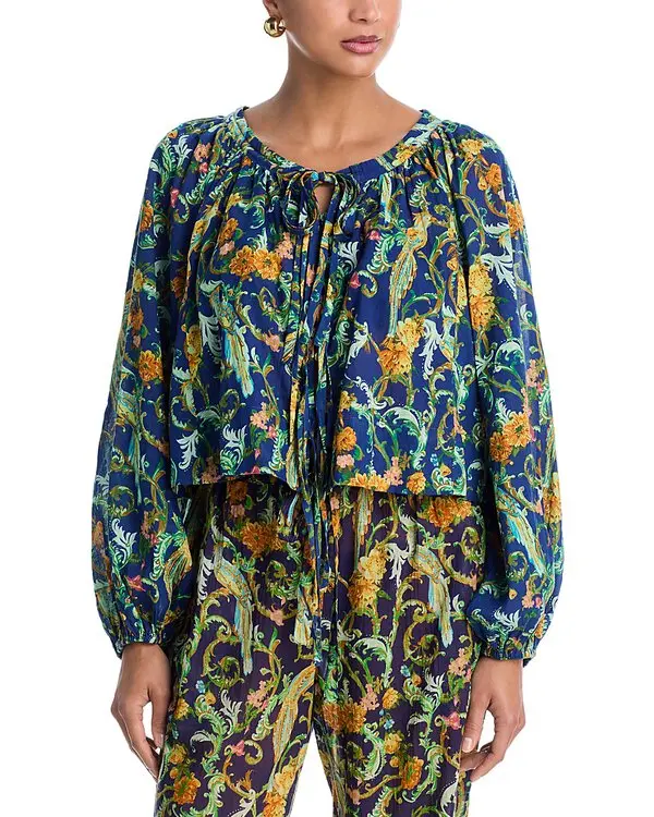 CONIGLIO PALM BEACH Oleander Blouse - Royal Birds Navy