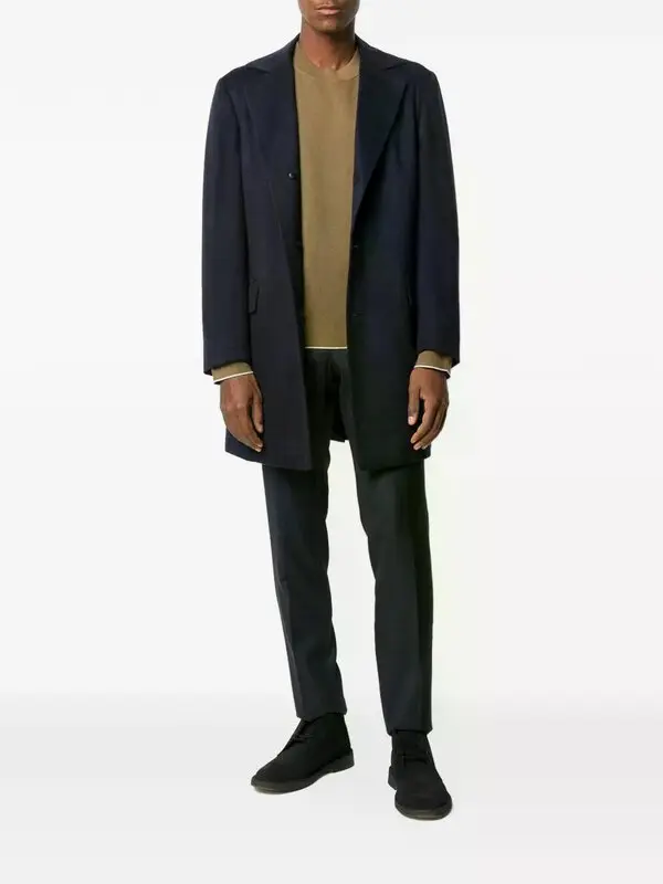 Kiton Single-breasted Coat - Blue