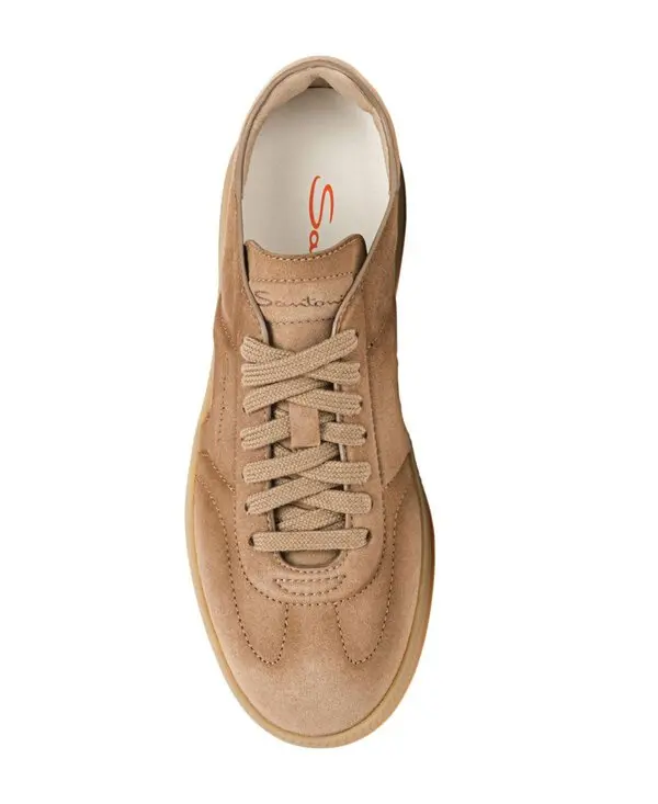 Santoni Leather And Suede Sneakers - Rust/copper