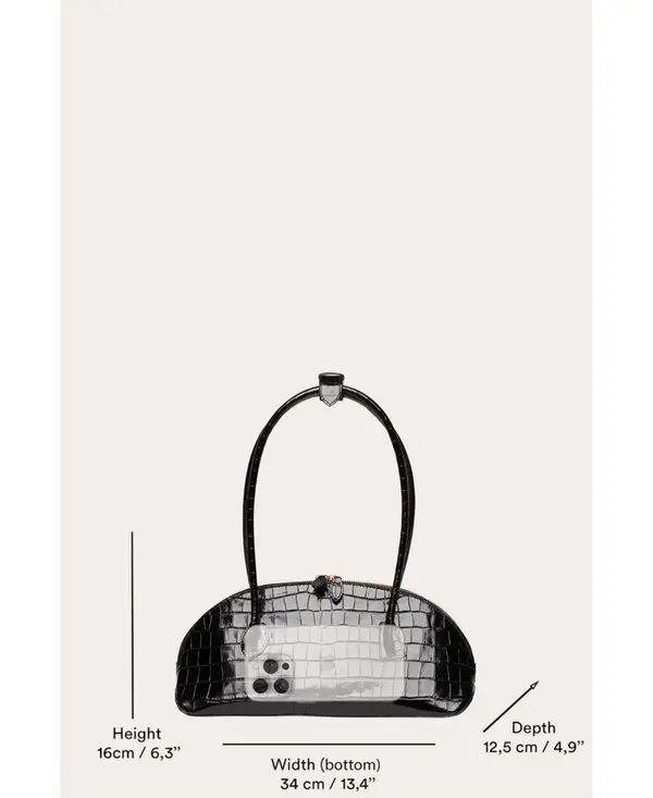 LIFFNER East/west Leather Dome Bag - Black