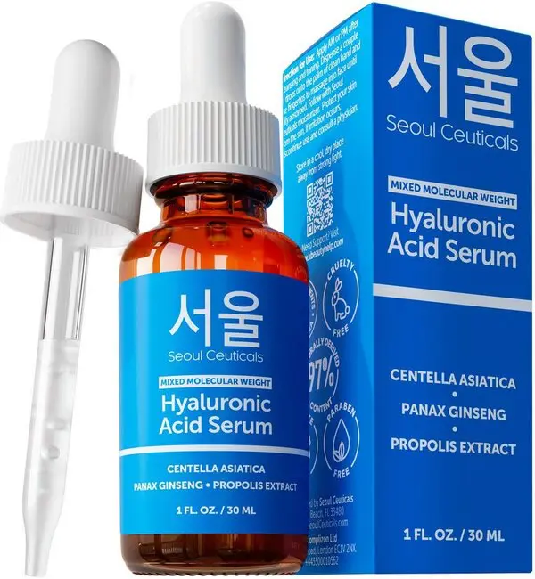 SEOUL CEUTICALS Korean Skin Care Mixed Molecular Weight Hyaluronic Acid Serum - One-color