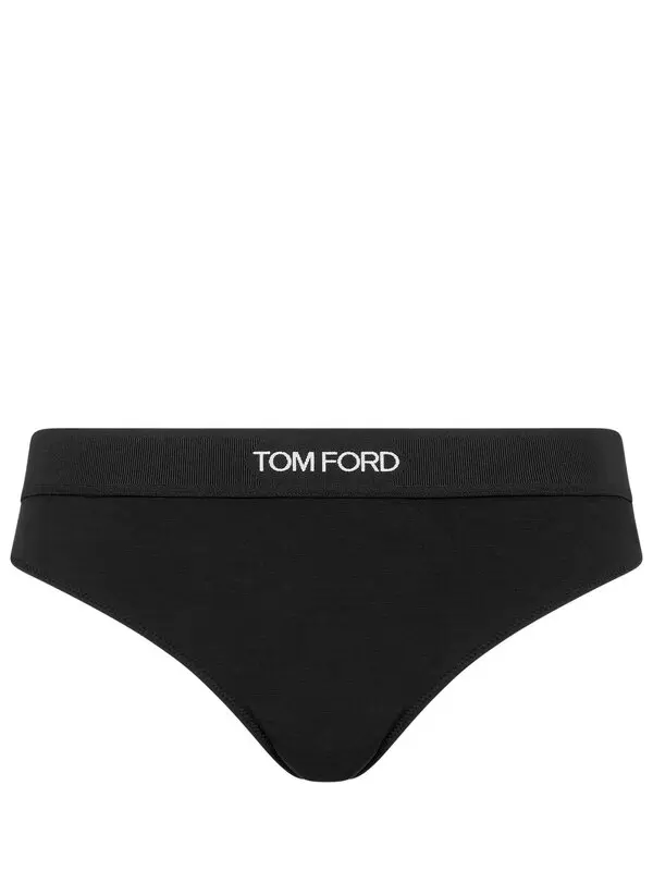 TOM FORD Thong With Logo - Black