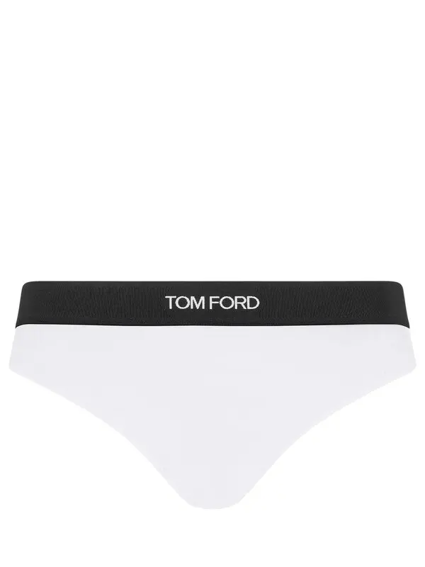 TOM FORD Thong With Logo - White