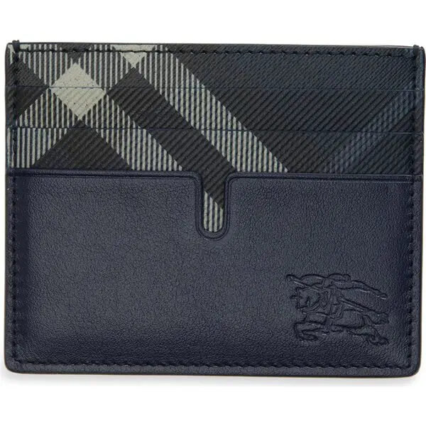 Burberry New Tall Sandon Leather & Coated Canvas Card Holder - Midnight