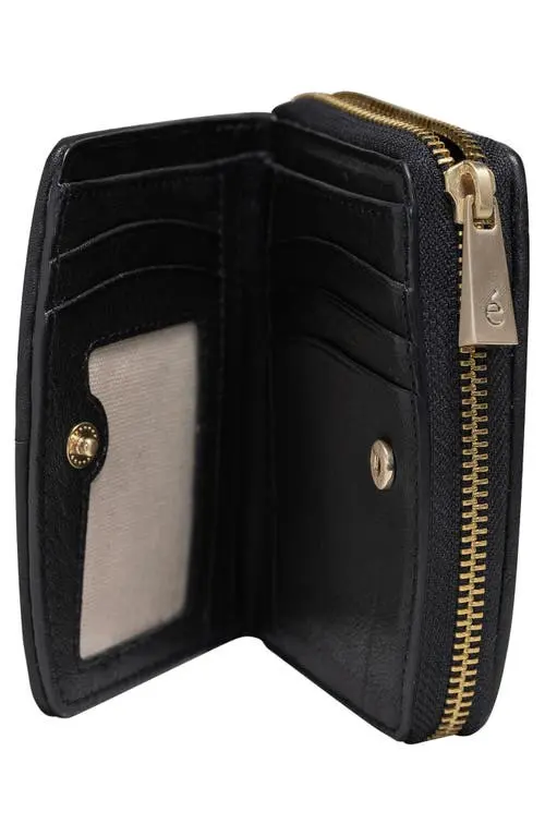 ECOTORIE Katy Woven Leather Wallet - Black