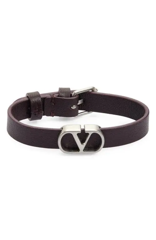 Valentino Garavani Vlogo Leather Bracelet - Dark Purple
