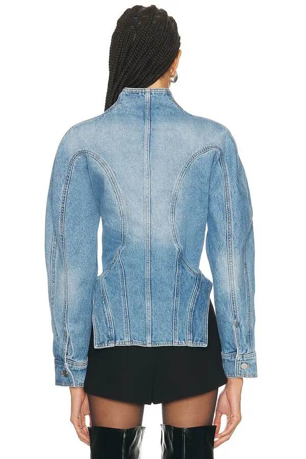 MUGLER Cinched Jacket - Medium Blue