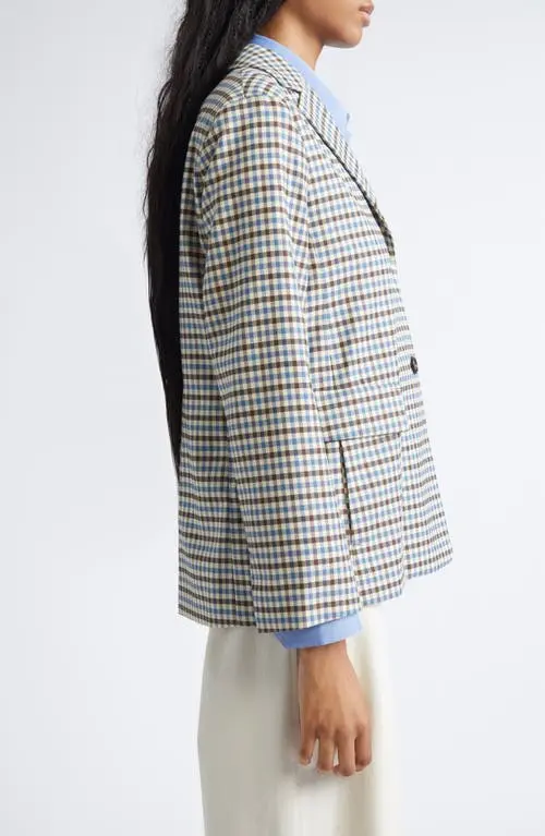 Max Mara Nadia Check Wool & Cotton Jacket