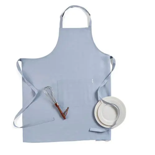 SOLINO HOME Linen Midi Apron - Dusty Blue