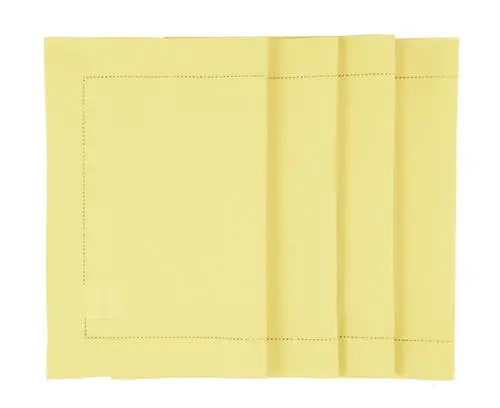 SOLINO HOME Cotton Linen Hemstitch Placemats - Yellow