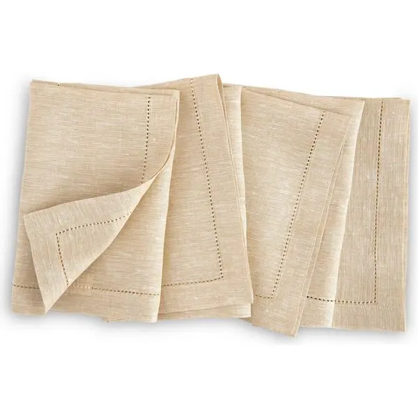 SOLINO HOME Linen Dinner Napkinsmilan - Champagne Beige