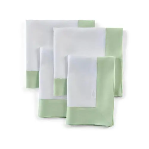 SOLINO HOME Linen Dinner Napkinscontempo - Light Green And White