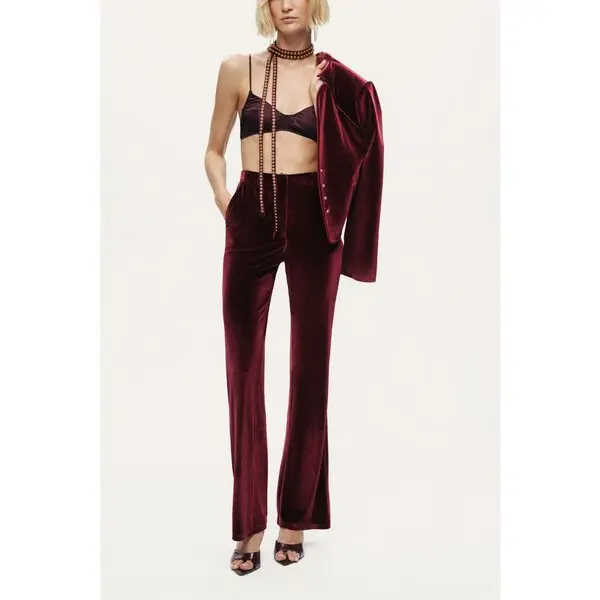 NOCTURNE Velvet Bootcut Trousers