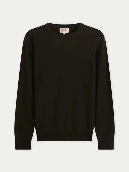 Gobi Cashmere Timeless Crewneck Cashmere Sweater - Avocado