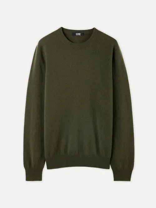 Gobi Cashmere Crewneck Cashmere Sweater - Avocado