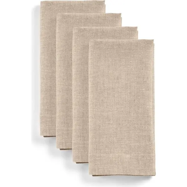 SOLINO HOME Linen Dinner Napkinsdiana - Light Natural